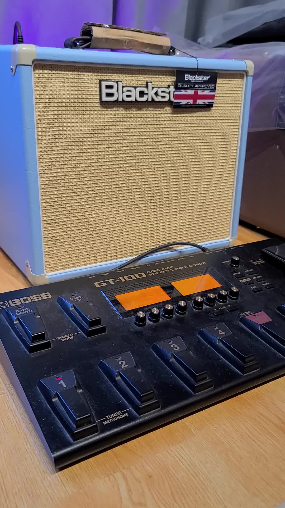 电吉他效果器GT100音色调试进电子管音箱的音色