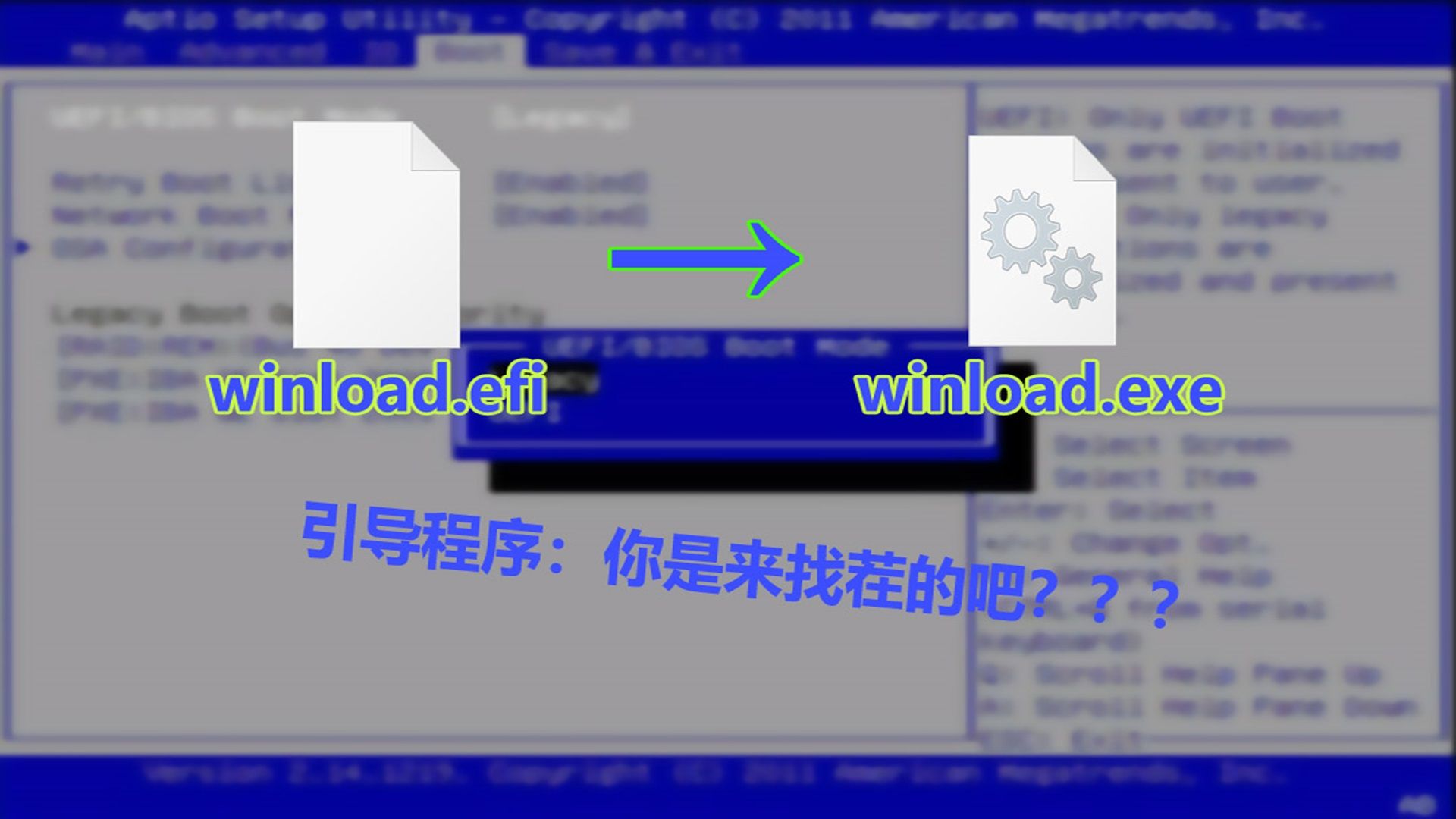 把UEFI和Legacy的引导程序互换会发生什么?