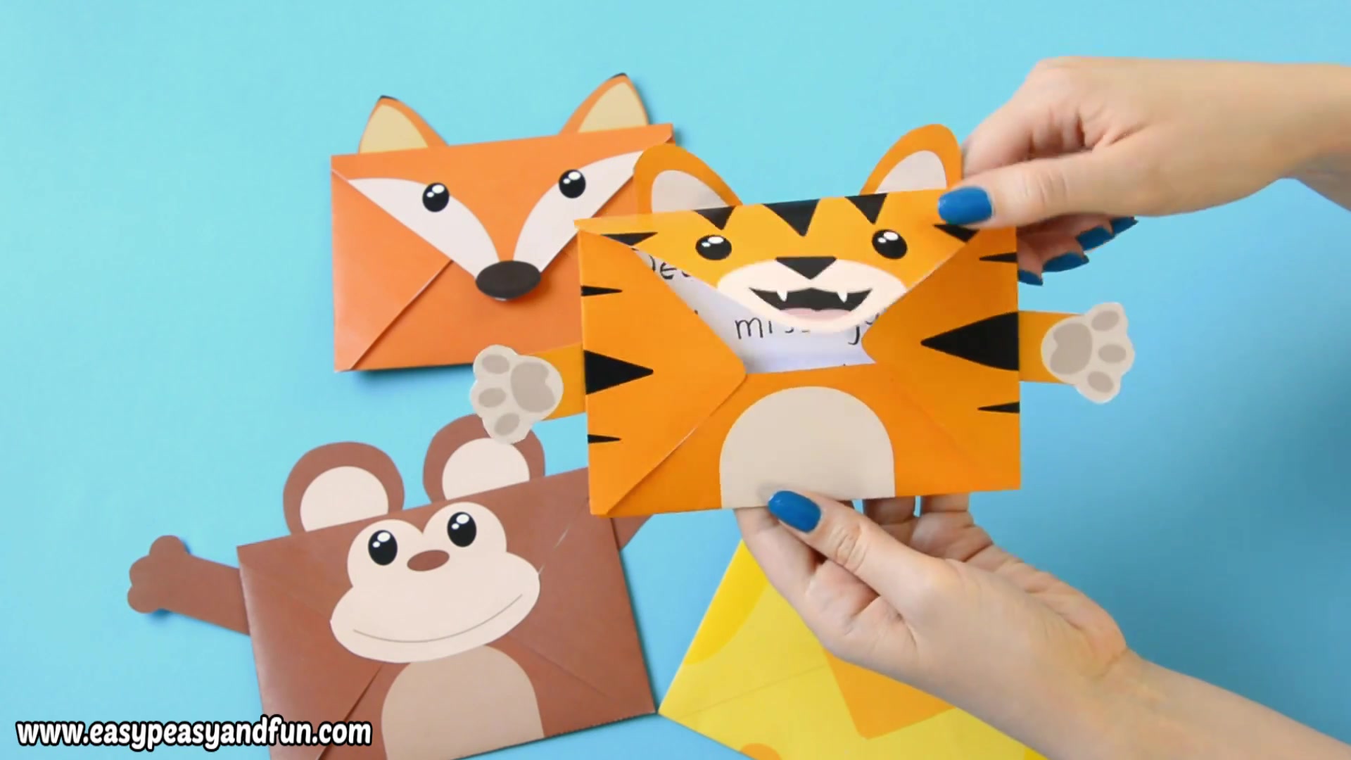 动物信封可打印模板