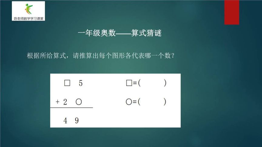 算式猜谜:竖式中的图形代表什么数字——一年级奥数
