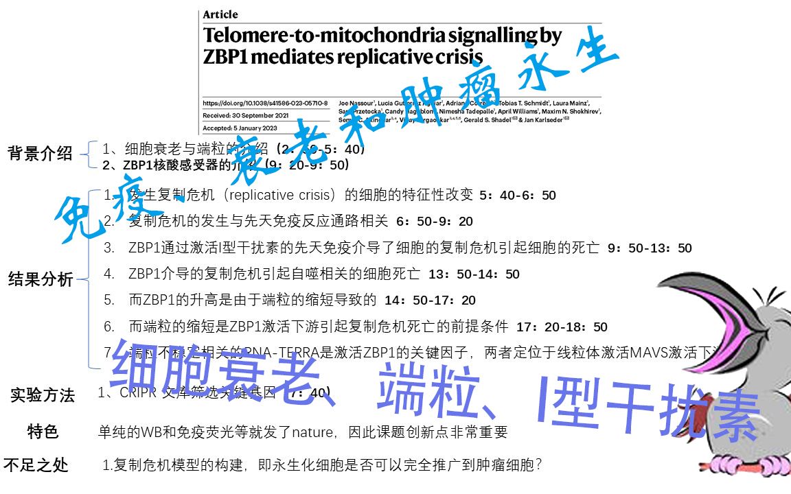 SCI文献导读——肿瘤永生 由端粒、衰老和I型干扰素相关