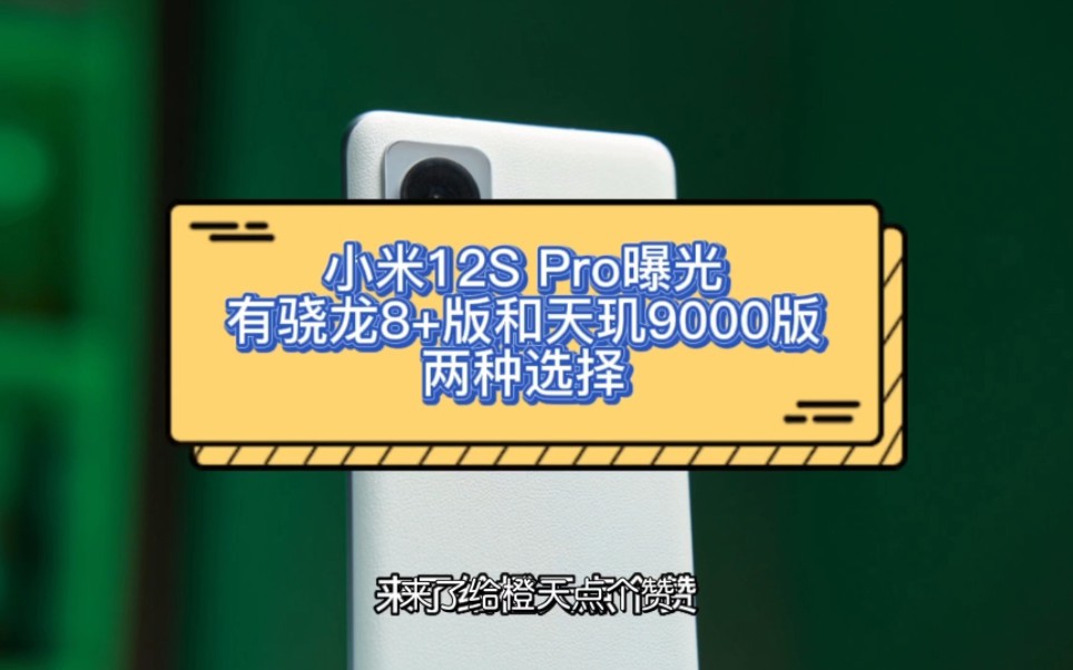小米12S Pro曝光:有骁龙8+版和天玑9000版两种选择