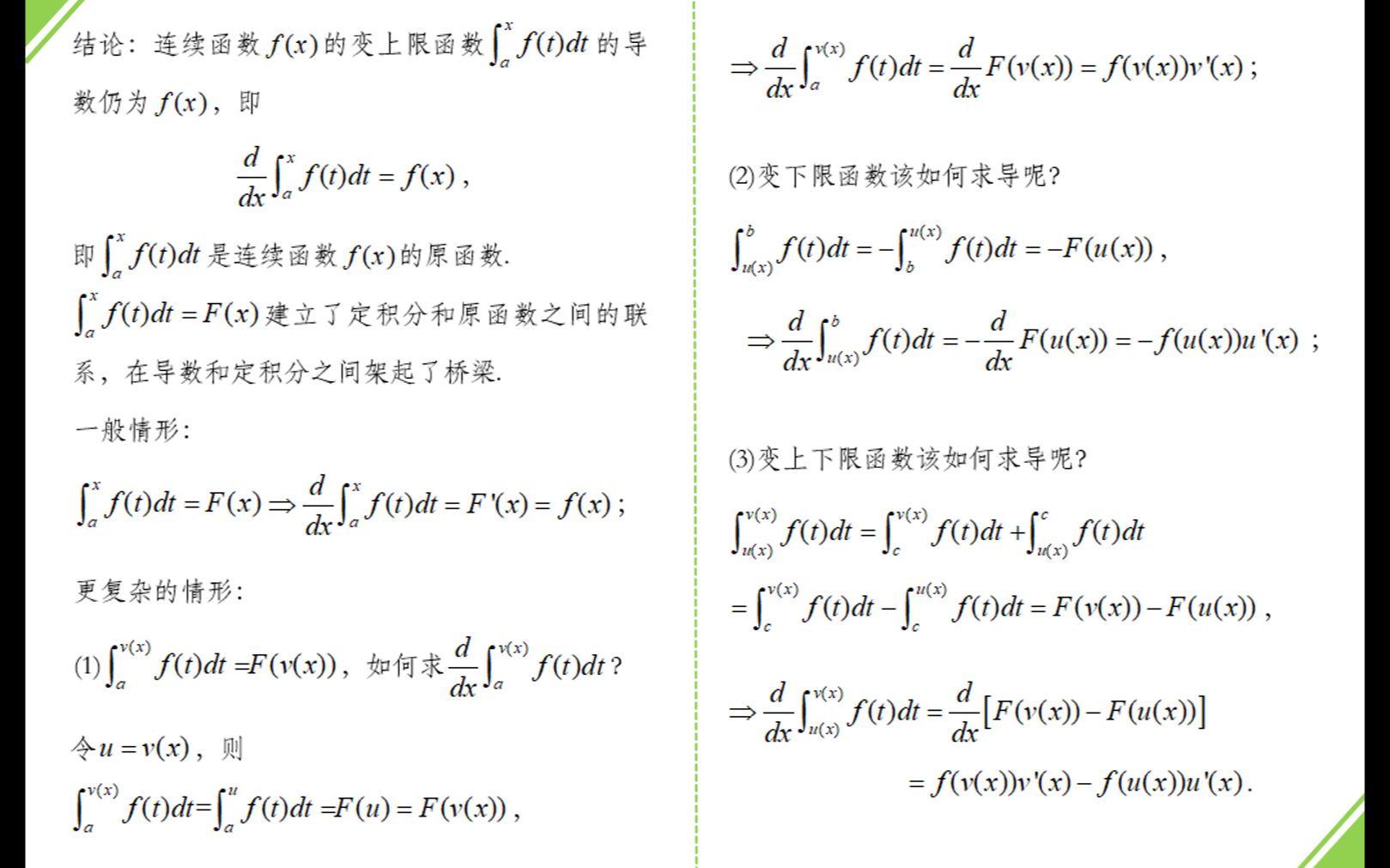 70.定积分:积分上限函数及其导数