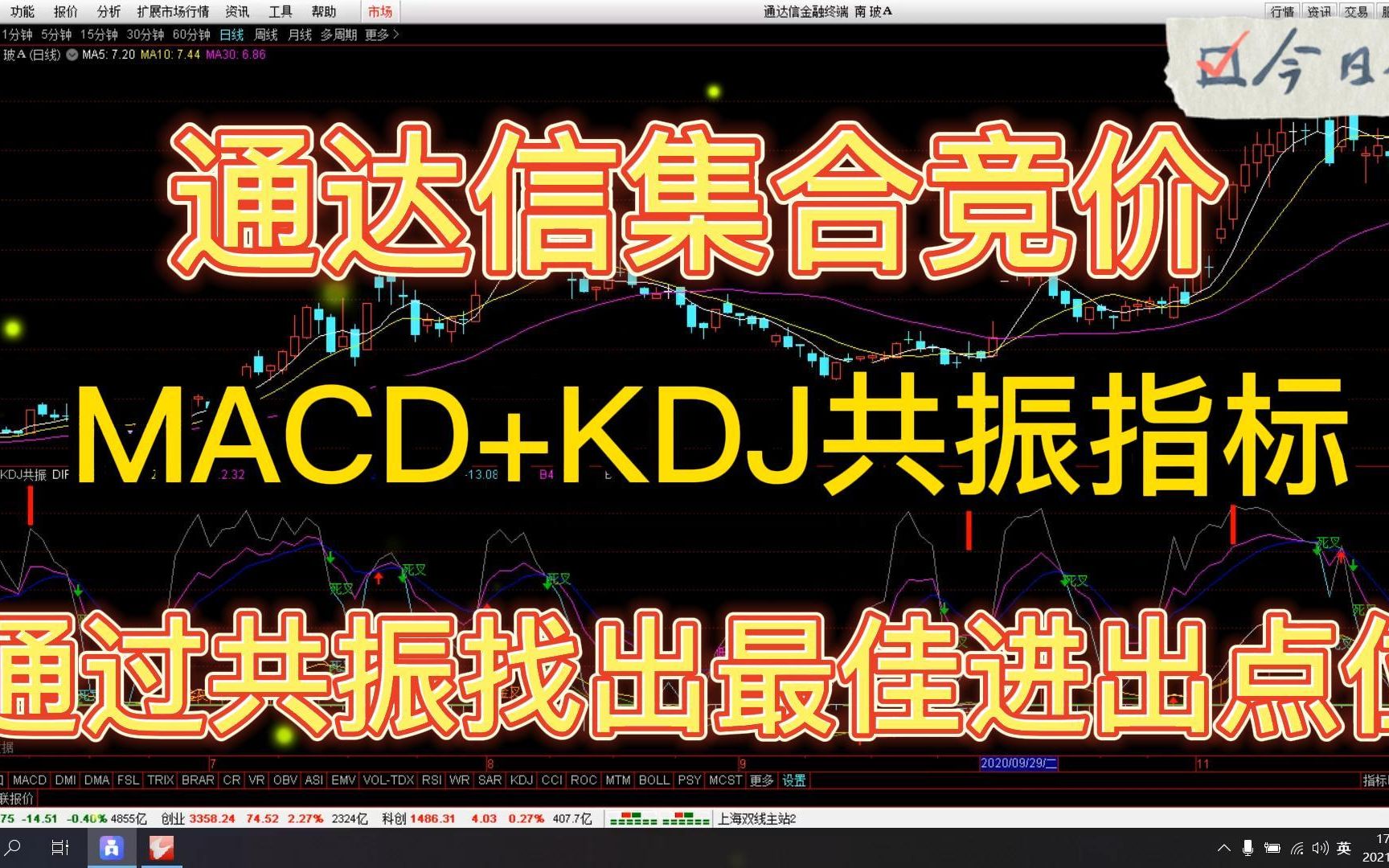通达信集合竞价,MACD+KDJ共振指标,通过共振找出最佳进出点位