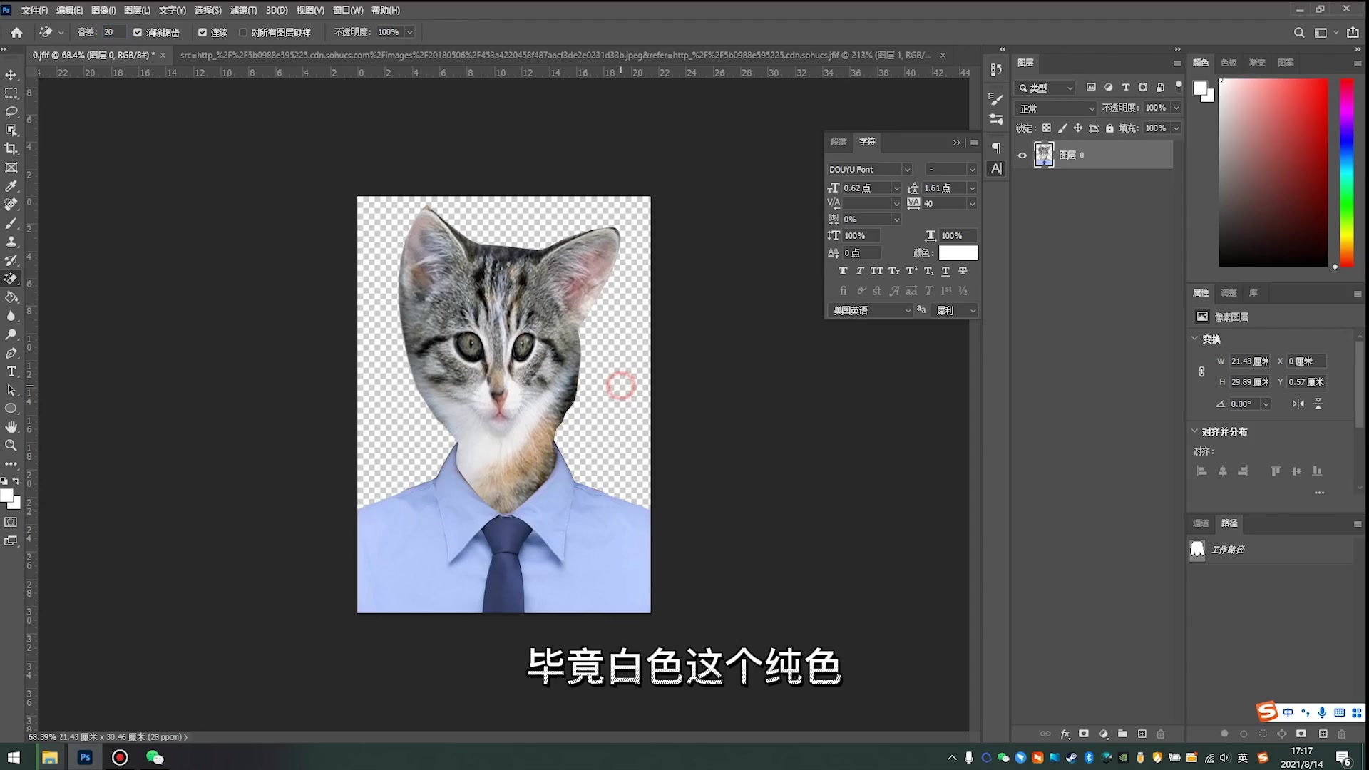 如何用PS修改证件照背景颜色