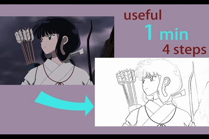 【ps软件】1分钟生成线稿 | 1 Minute Convert Outline in Photoshop