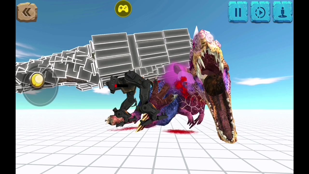 动物战争模拟器,自制单位巨形激光帝王霸王龙。