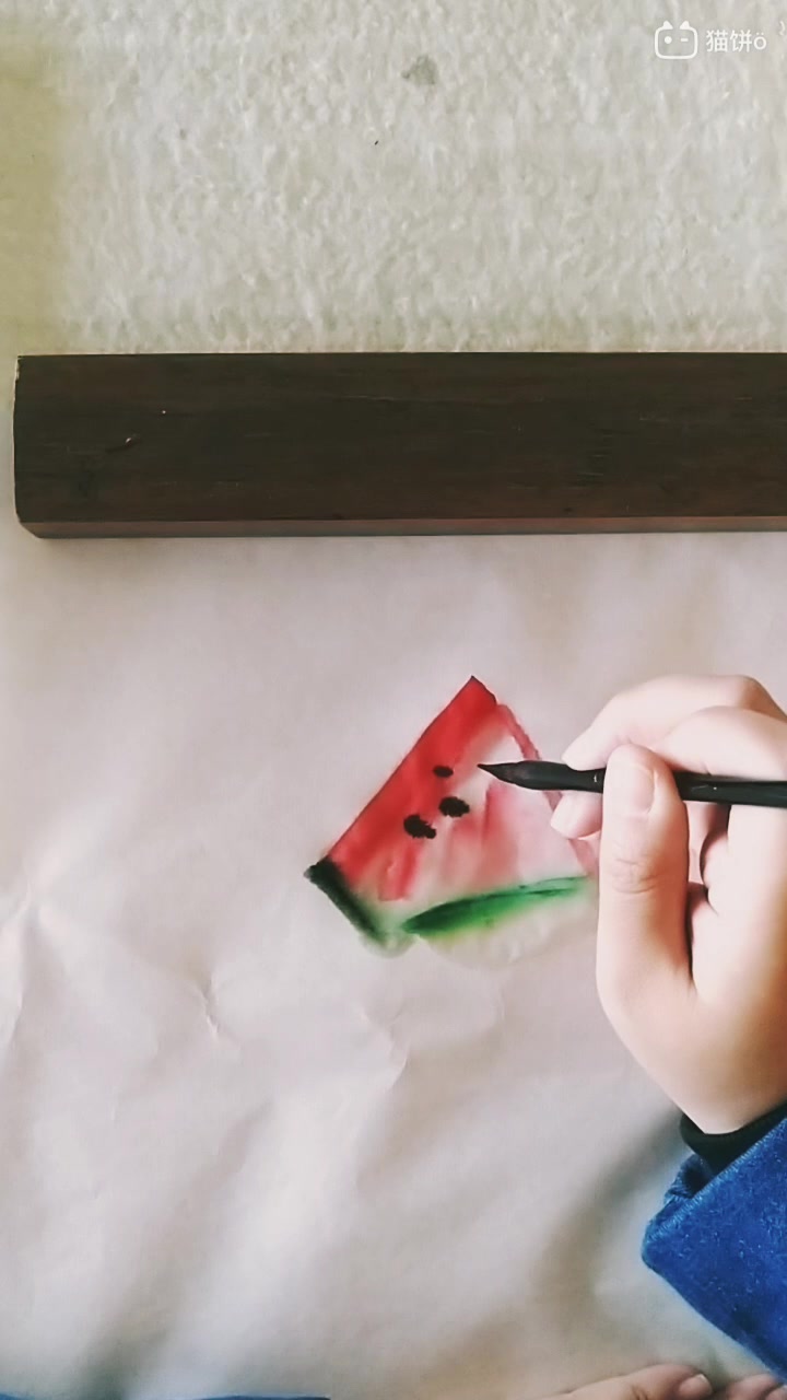 少儿国画。西瓜1