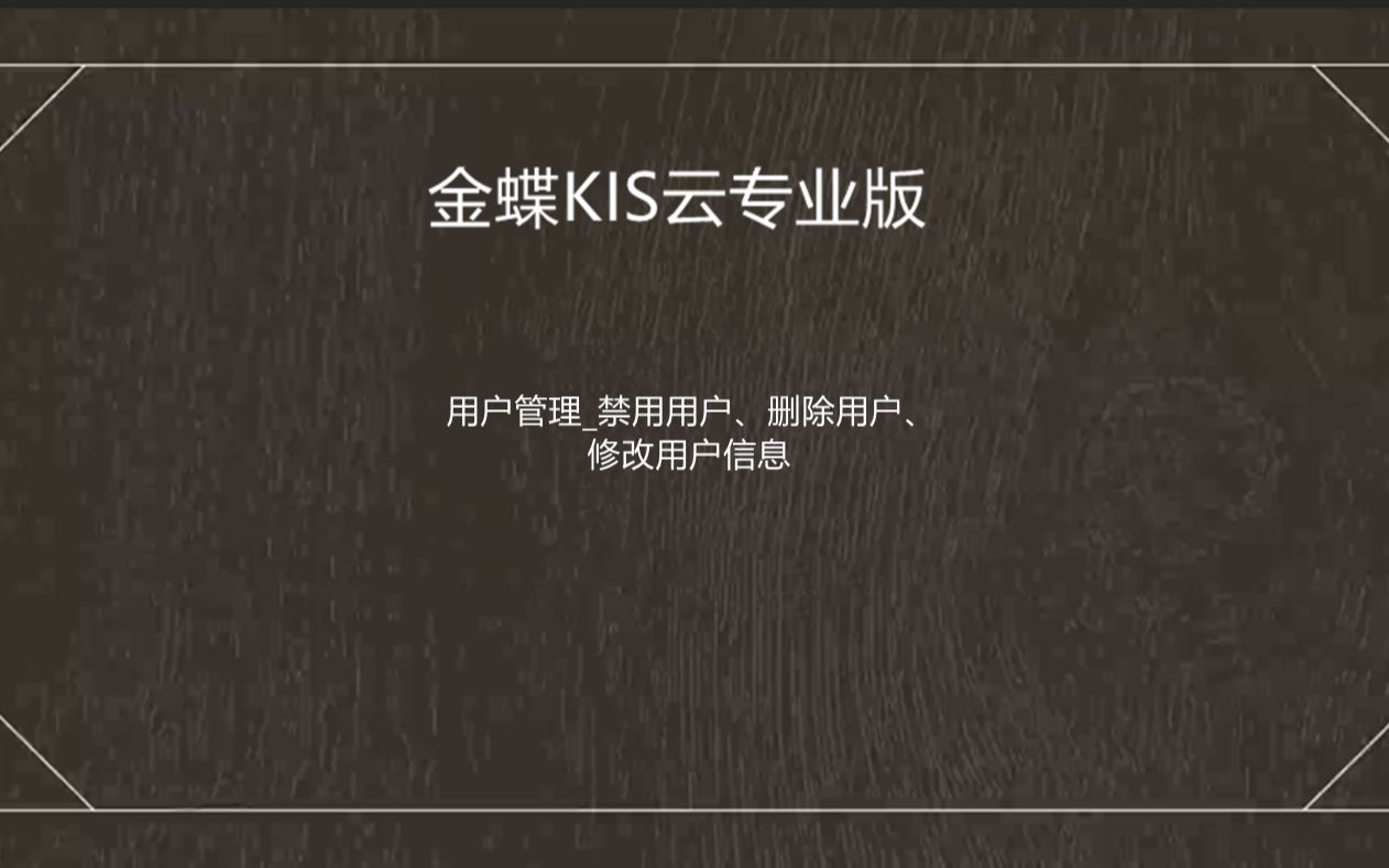 金蝶KIS云专业版_用户管理(删除用户、禁用用户、用户信息修改)