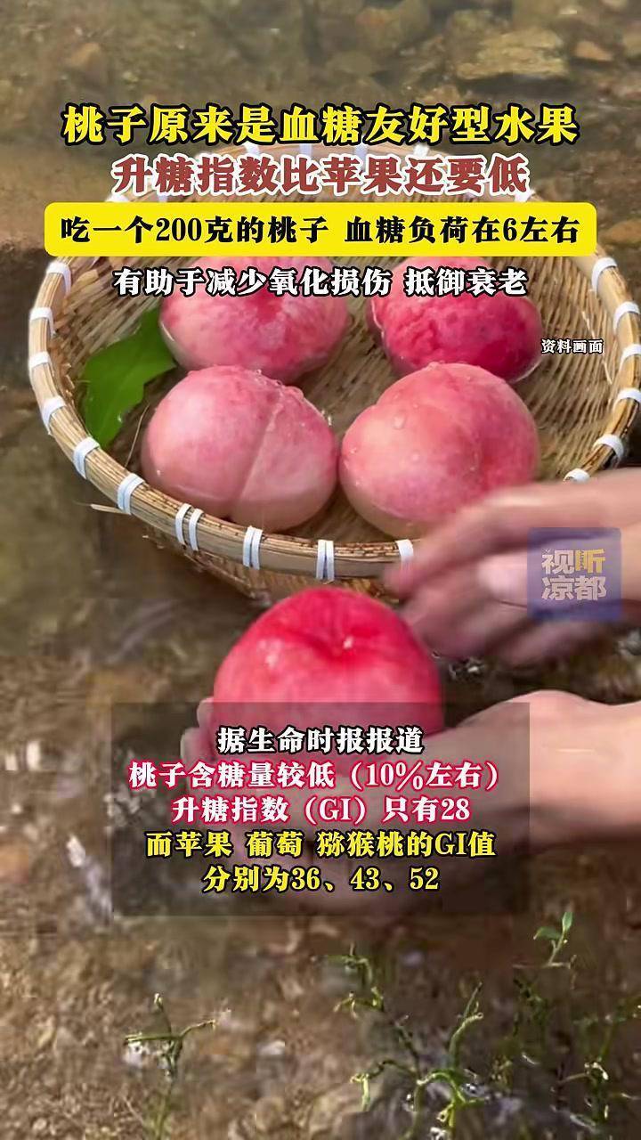 桃子原来是血糖友好型水果!升糖指数比苹果还要低!#桃子#升糖指数