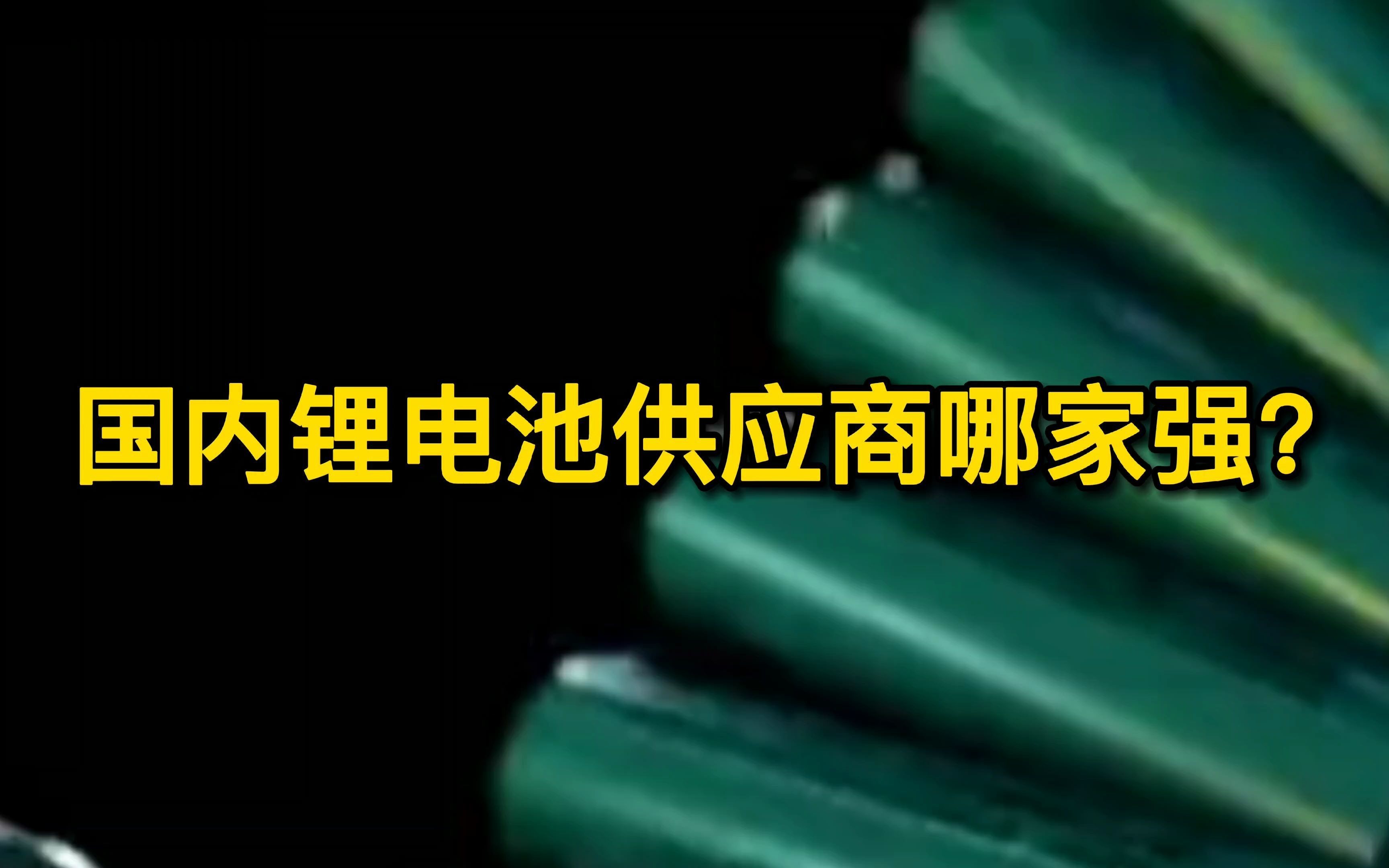 国内锂电池供应商,你最看好谁?
