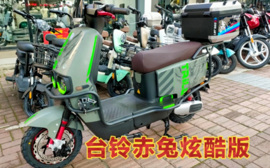 台铃电动车赤兔炫酷版,车造型酷动力强,前后双碟刹能跑100公里不是...