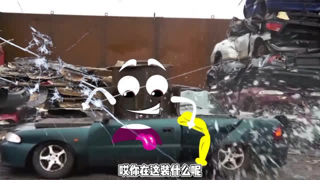 儿童趣味动画:大卡车太旧了,被当做废品吊起来回收了