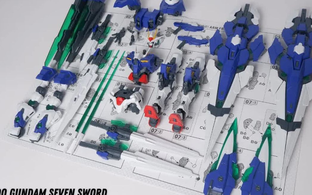 国产专业户作者——MG 1:100七剑型00高达拼装制作定格视频