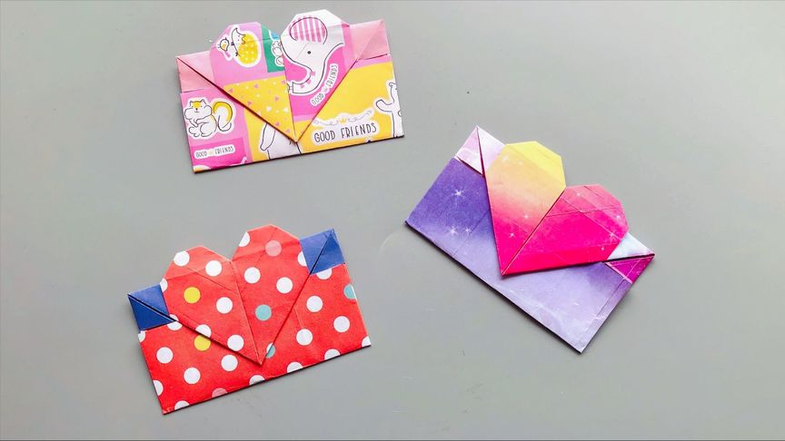 折纸教程:教你如何快速折出爱心信封,成品超好看