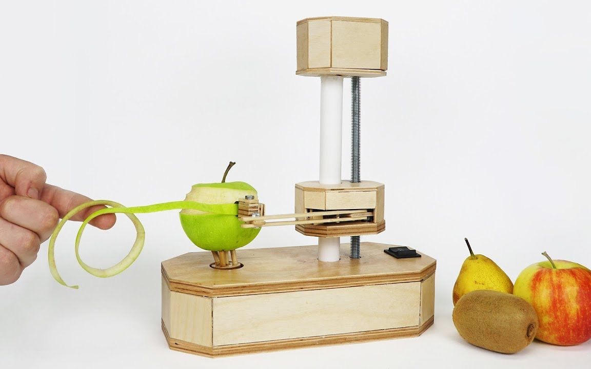 我自制了一个自动蔬果削皮机!