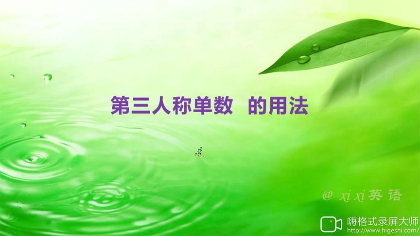 英语考点 五上第三人称单数用法