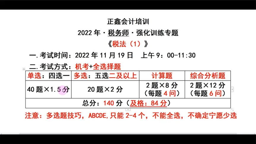 税务师《税法1》.高效率学习方法和重要提醒(必看)