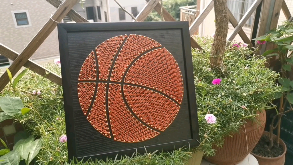 【手工】篮球钉子绕线画详细教程