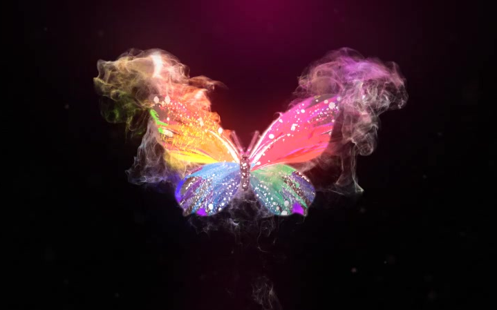 AE模板-蝴蝶扇动翅膀特效的动态LOGO片头模板动态徽标视频动态...