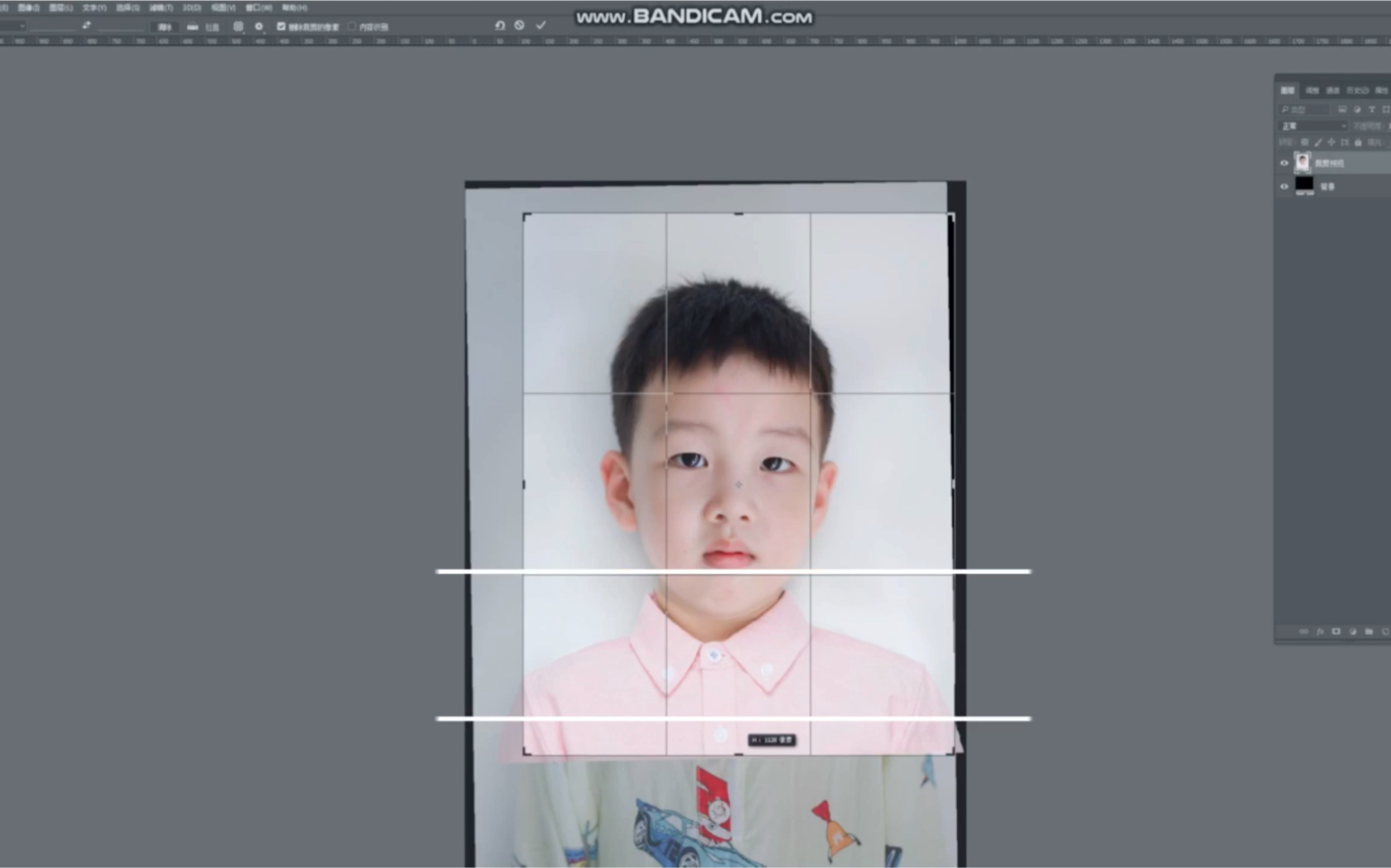 天气太热不想出门,自己动手拍照,用ps换衣服,小朋友的开学证件照在家...