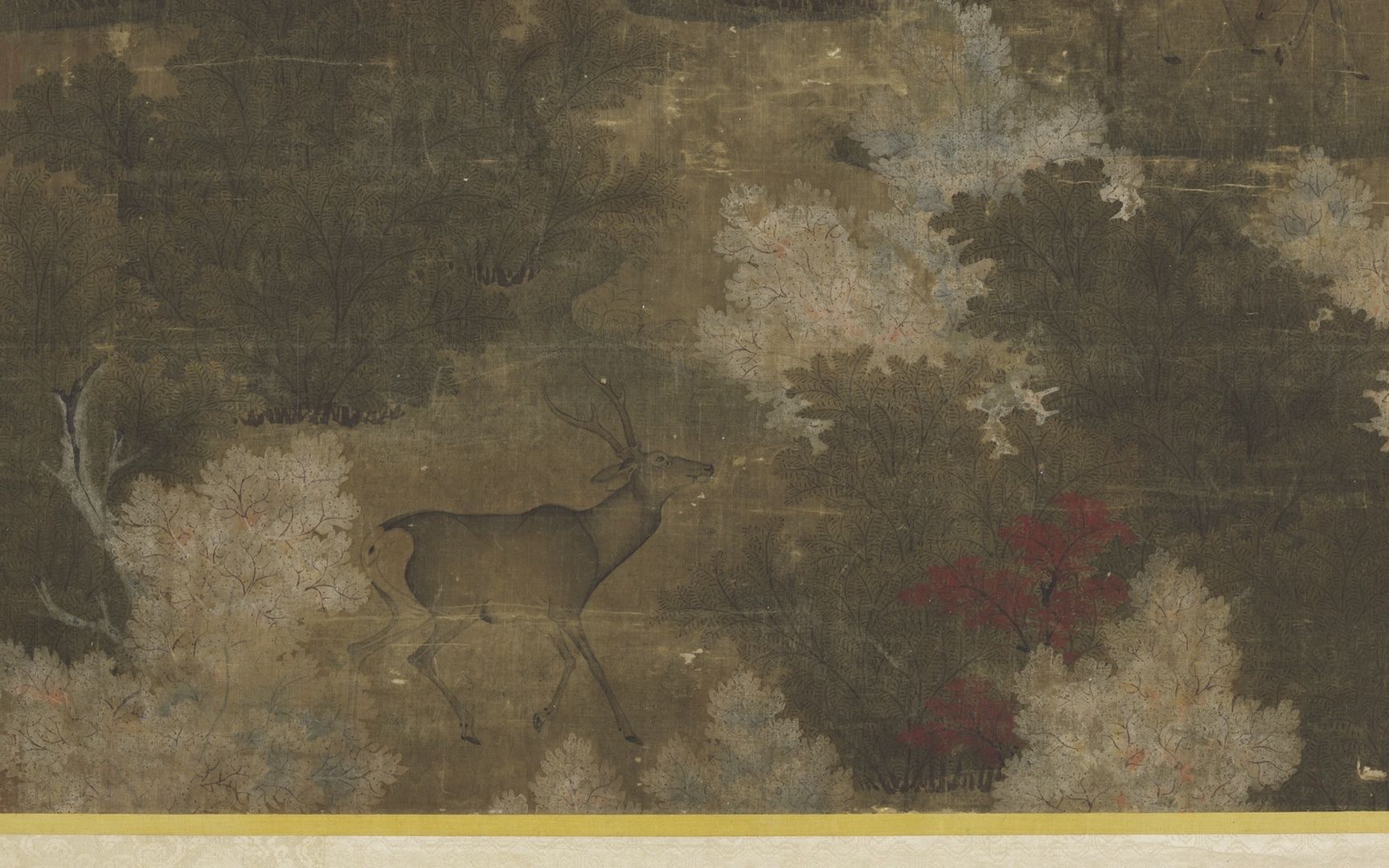 故画000031 五代人秋林群鹿 轴(台北故宫博物院藏)