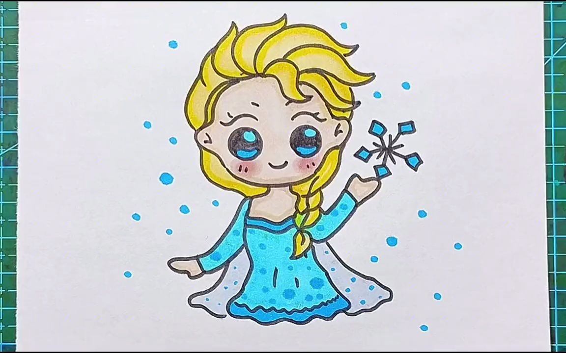 爱莎公主简笔画#简笔画 #简笔画教程 #跟我一起学画画