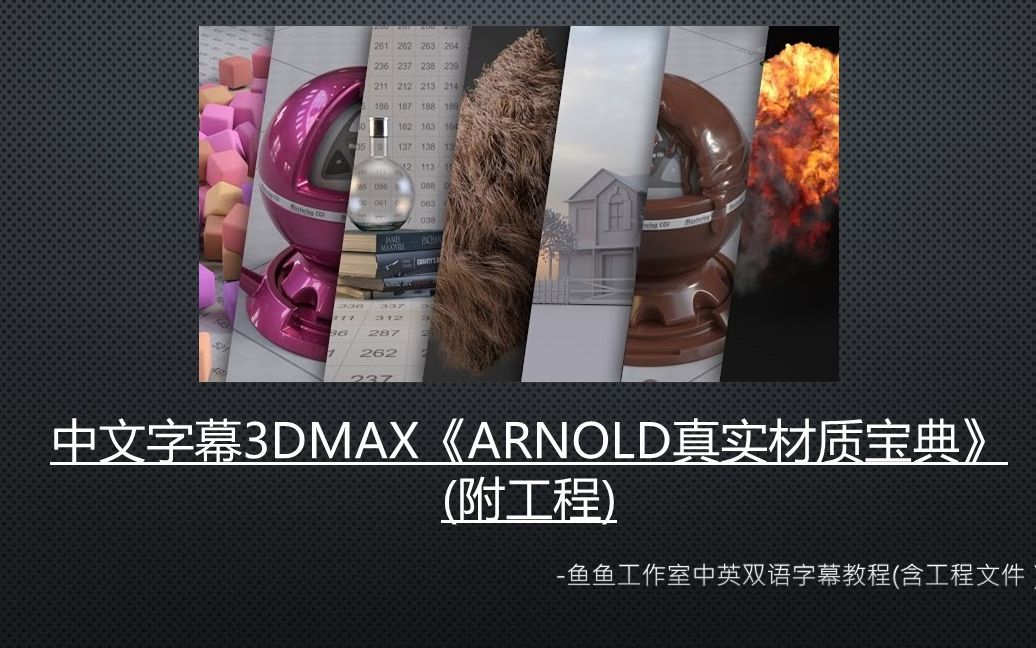 中文字幕3dmax《Arnold真实材质宝典》(附工程)