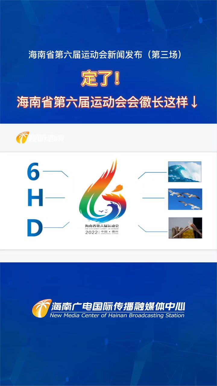 定了!海南省第六届运动会会徽正式公布!长这样↑