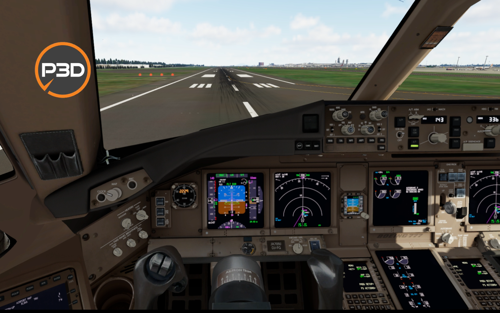 Prepar3D v5 日本航空波音777 30节大横风降落日本成田机场