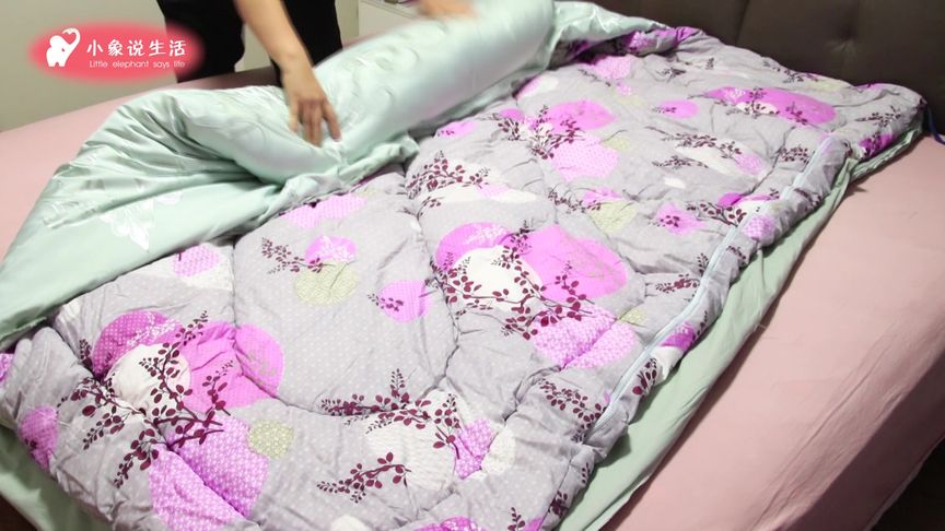 不用甩的套被子方法,8斤被子1个人一分钟搞定,男女老少都可以