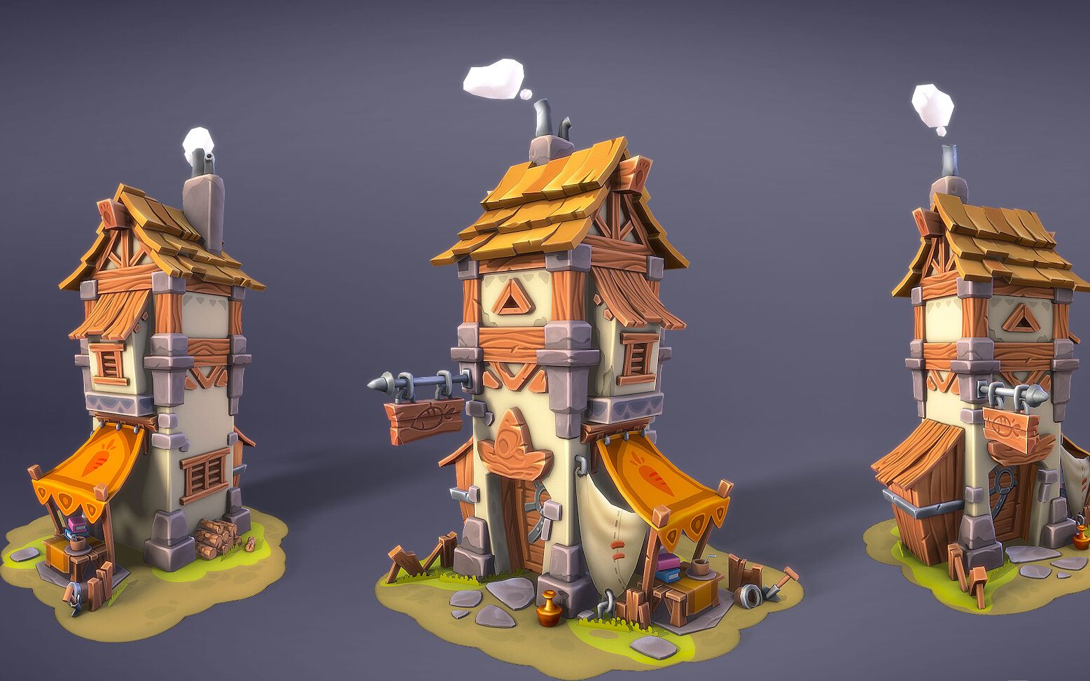 3DMAX场景建模-从零教你制作一个卡通风格房屋场景模型 新手思路...
