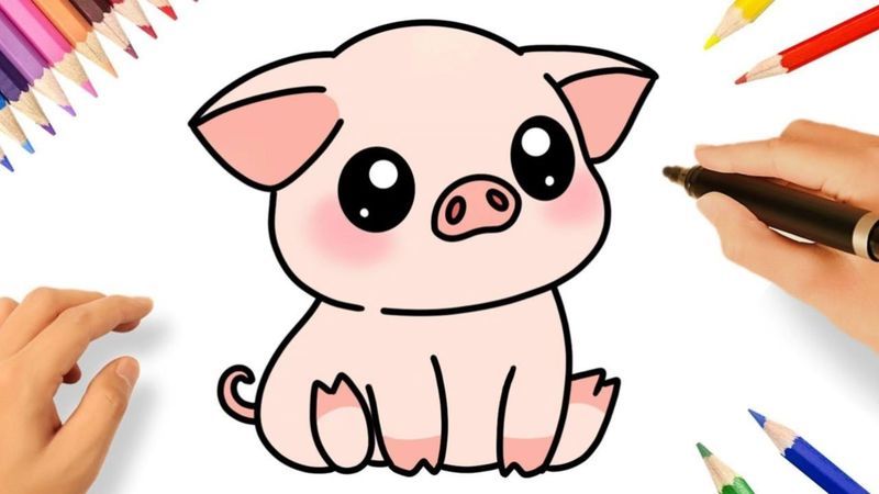 小动物怎么画最简单可爱,教你画可爱的小猪,一学就会!