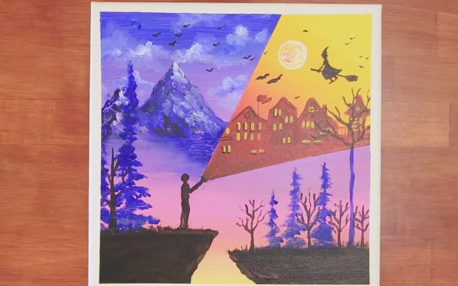 手工绘画教程,简单又有创意的风景画!