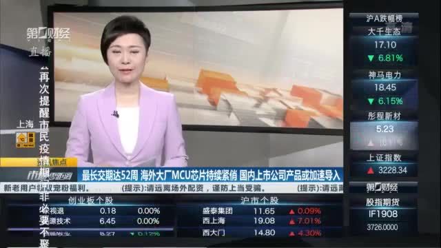 最长交期达52周 海外大厂MCU芯片持续紧俏 国内上市公司产品或加速...