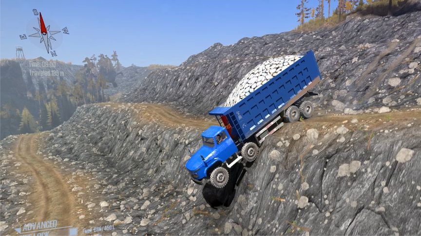 女司机开货车为了省油,冒险走近路,太惊险了|卡车模拟