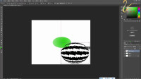 西瓜怎么画,用ps四步搞定,画出卡通色彩西瓜!