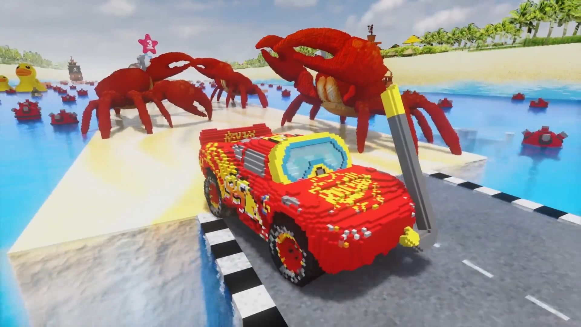 模拟游戏:汽车性能大测试,皮卡车瞬间摧毁,麦昆勇夺冠军