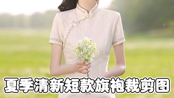 夏季清新短款旗袍裁剪图