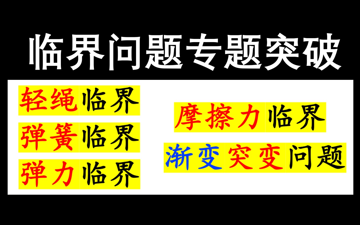 33【临界问题专题突破】轻绳临界、弹簧临界、弹力临界、摩擦力临界...