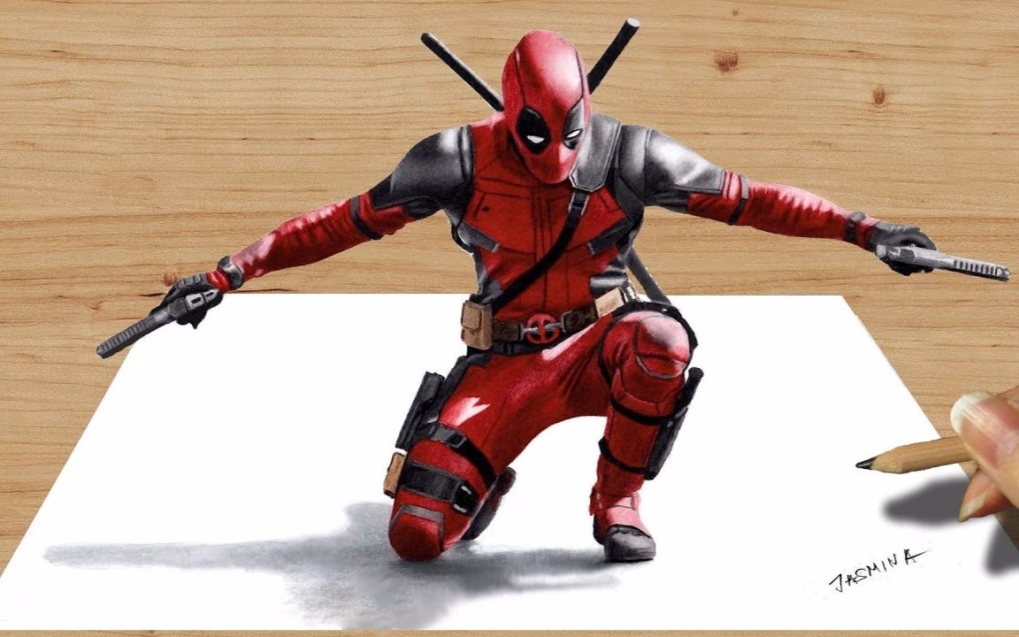 超强3D彩铅画 - 死侍