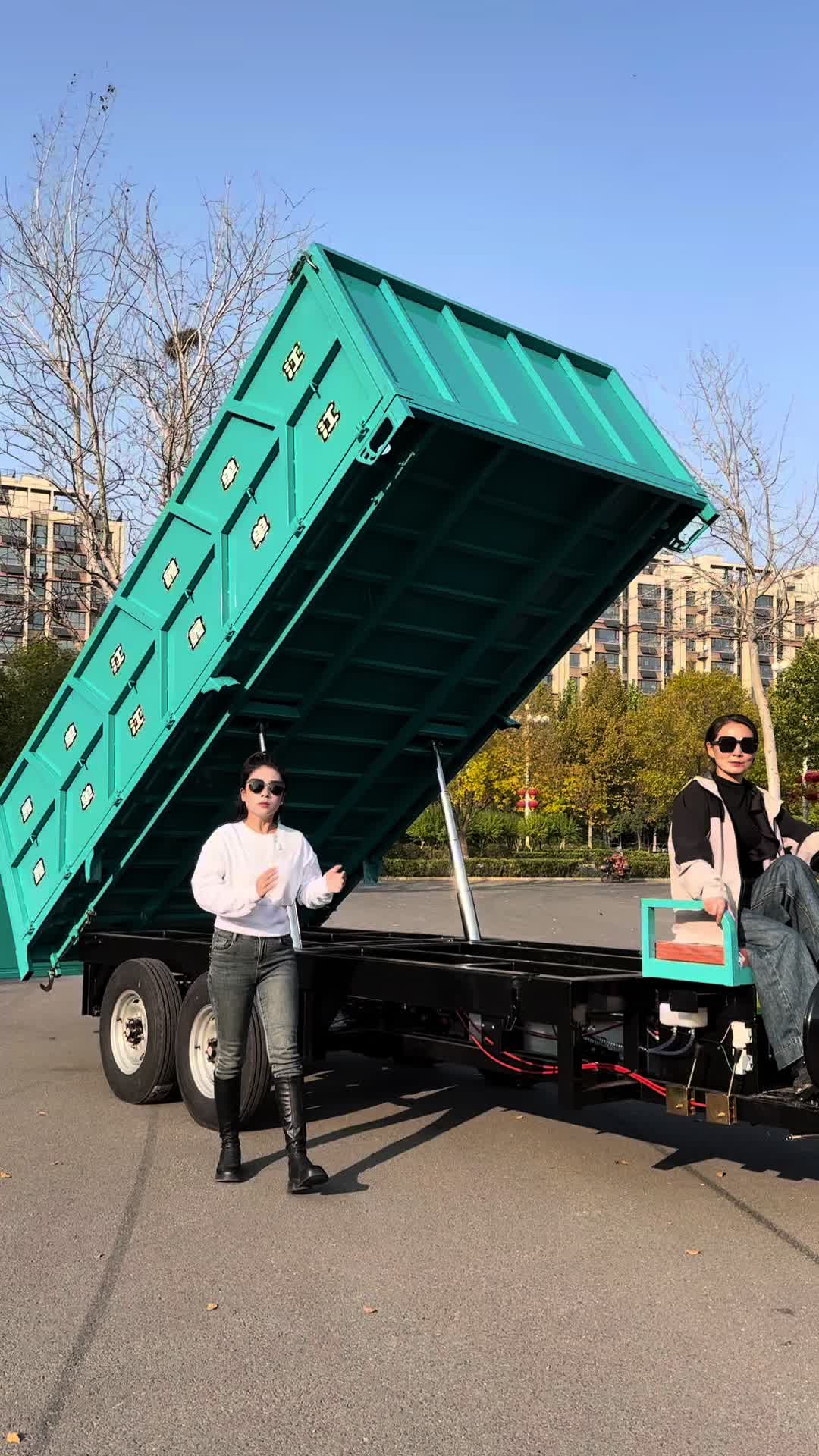 重载工程电动三轮 四驱双动力交叉轴 载重1万斤 动力足续航远 #电动...