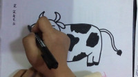 牛简笔画,一分钟教你画一头可爱的小牛
