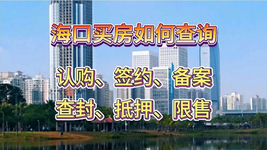 在海口如何查询房屋是否认购、签约、备案、查封、抵押、限售