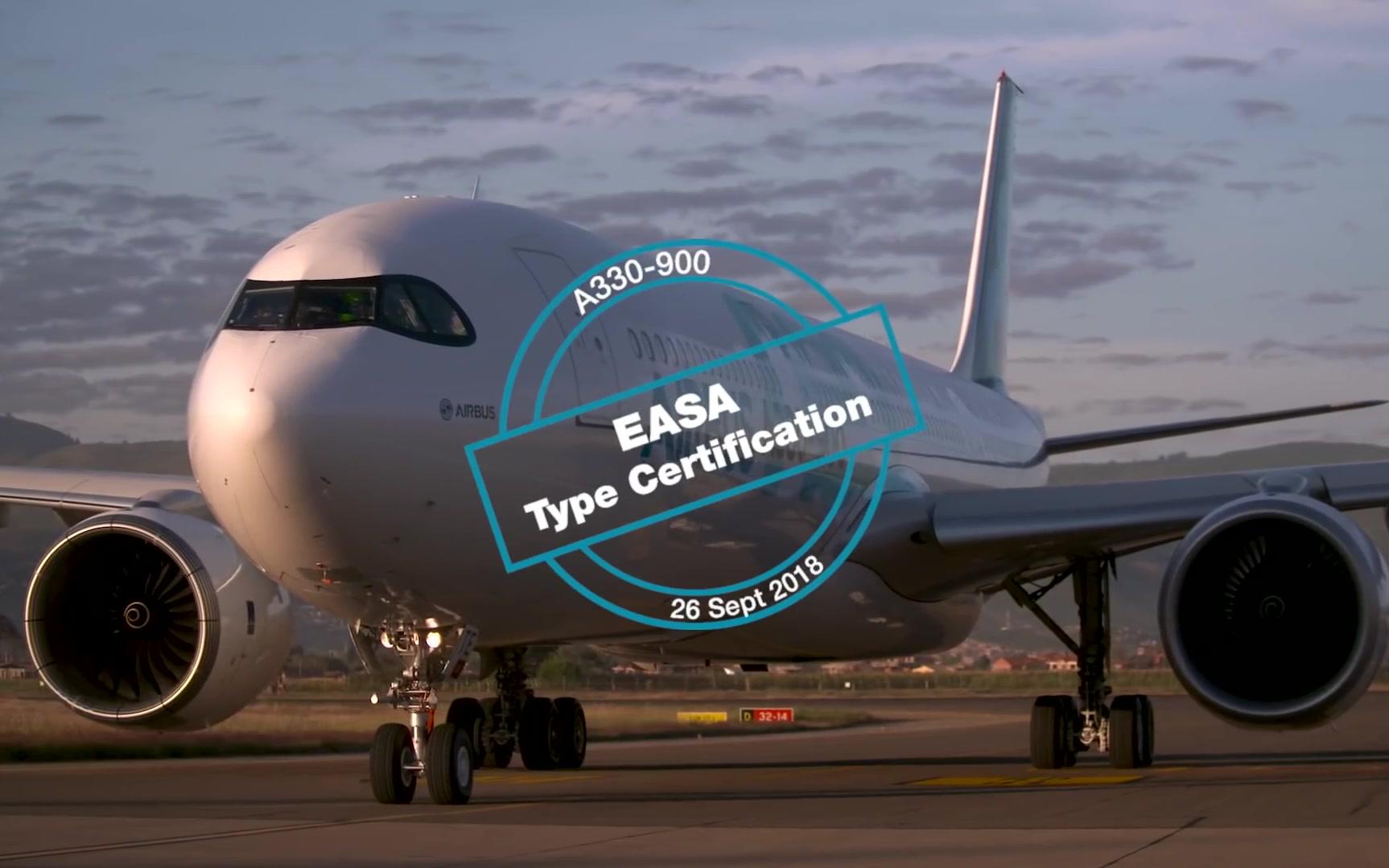 【空中客车】A330-900通过欧洲航空安全局(EASA)型式认证