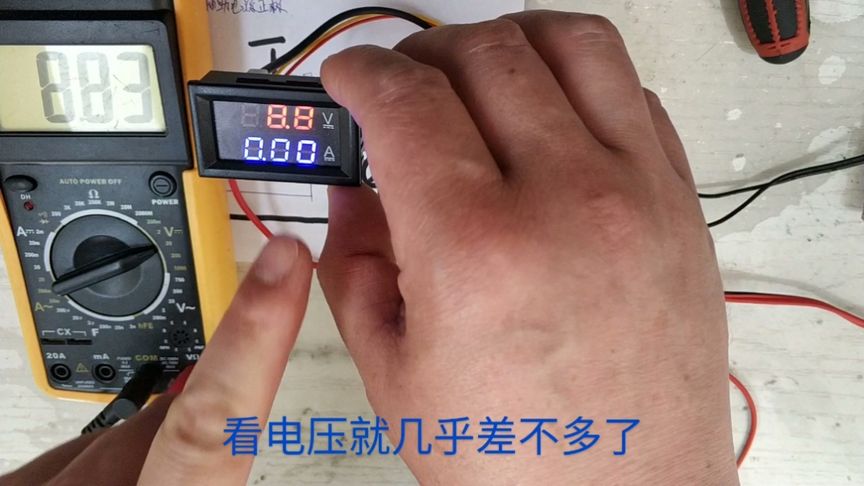 可调电源电压电流双显表表头接法与校准方法