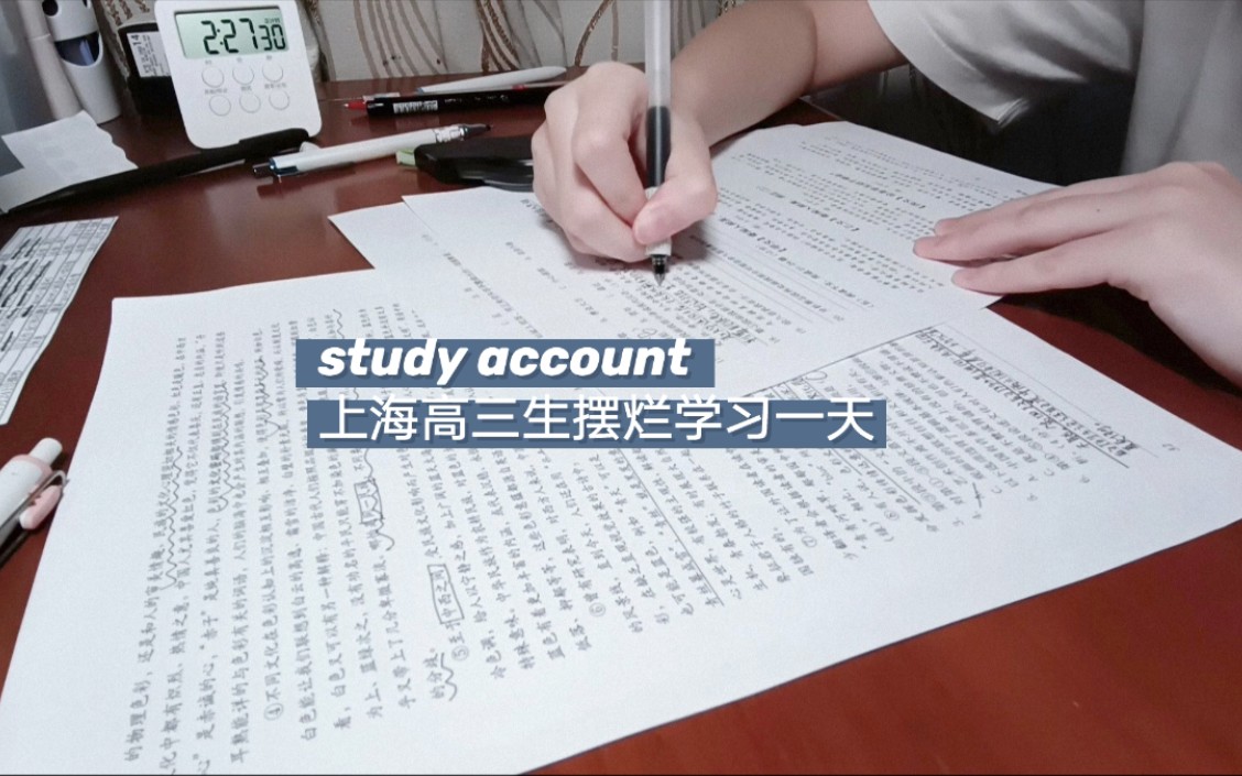 【study vlog/SA】上海高三生摆烂学习四小时的一天/等级考分数