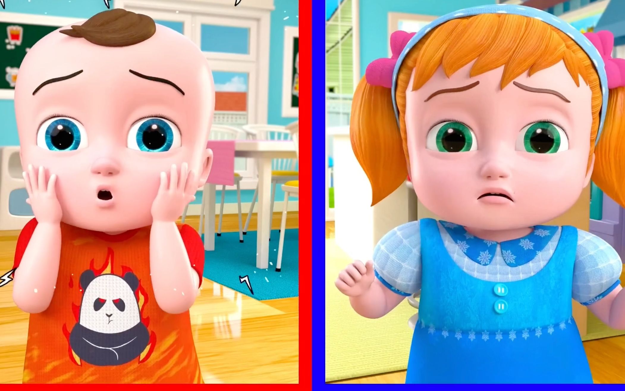 儿歌英语动画:弟弟肚子饿了,姐姐和哥哥给弟弟做美食了