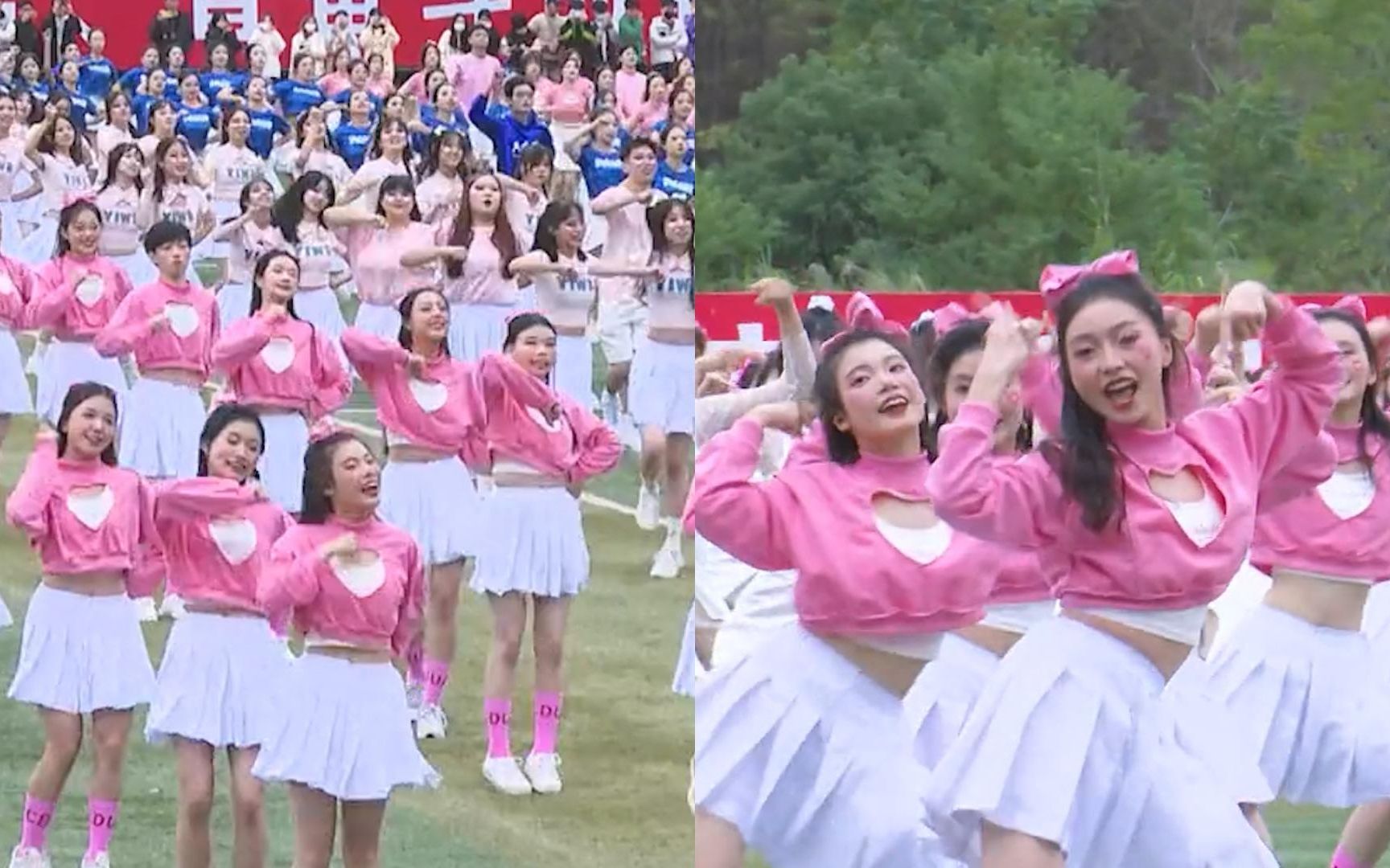 满屏青春暴击!高校运动会开幕式千人齐跳啦啦操,看得网友想复读