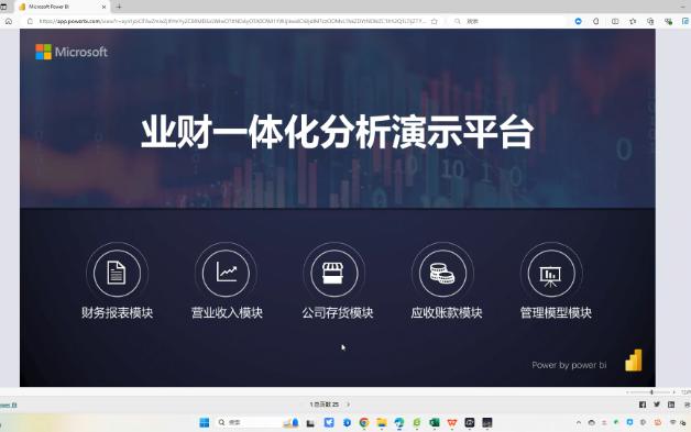 PowerBi数据可视化大赛优秀作品展示-业财一体化分析演示平台